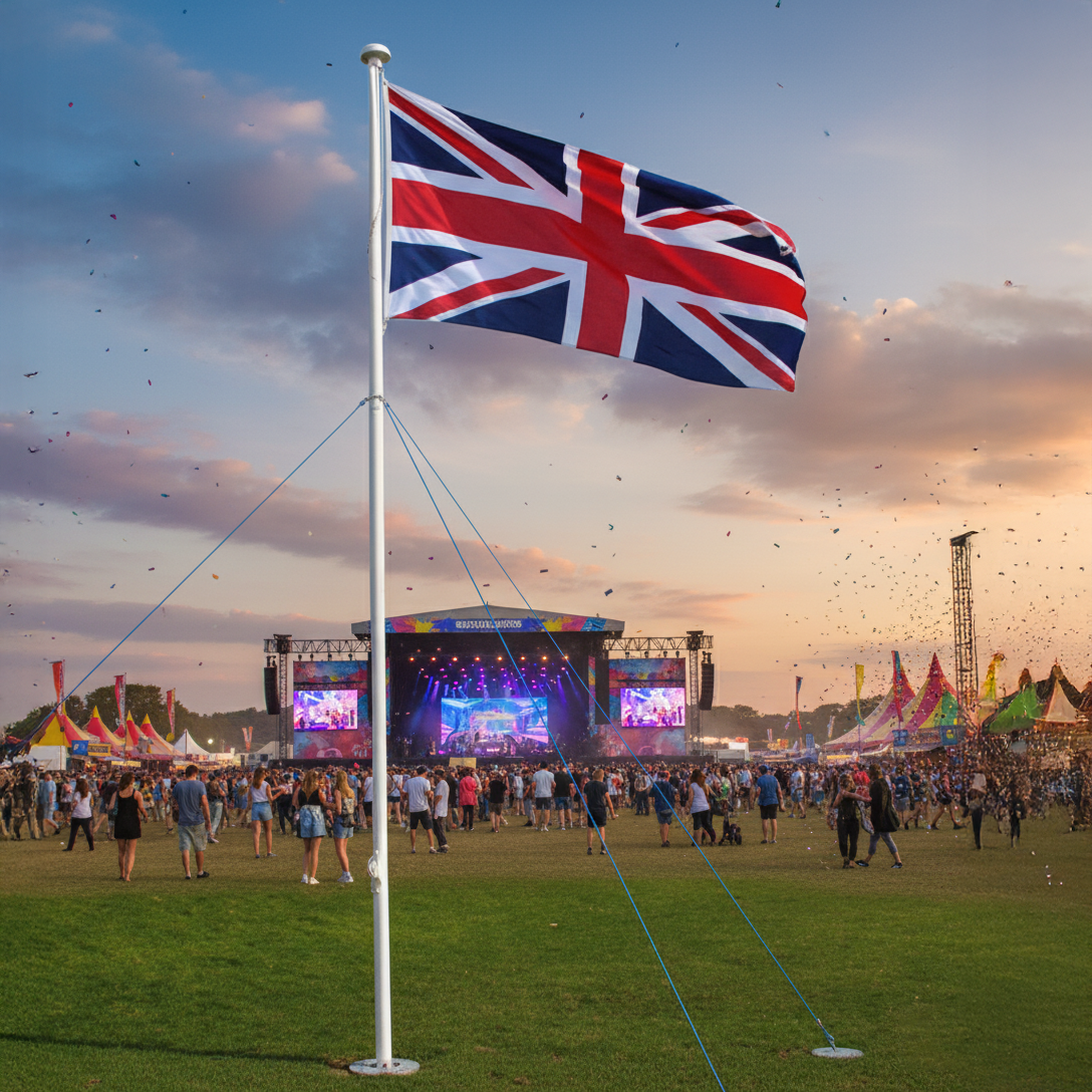 Event Flagpoles – Telescopic, Portable, Concrete & Hire – Union Flag ...